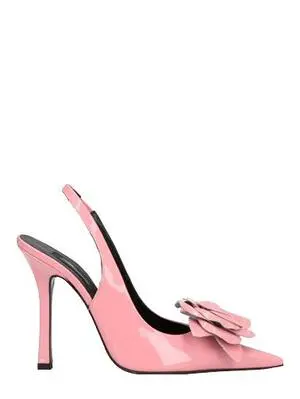 Blumarine Leather Pumps With Flower Application - Pink