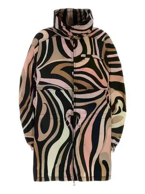 Emilio Pucci Swirled Pattern Parka - Black