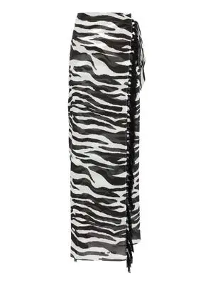 Attico Animal-print Pareo - Black