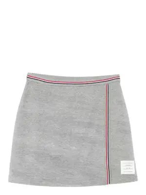 Thom Browne Waffle Cotton Mini Skirt - Grey