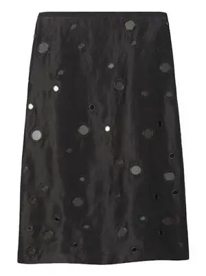 Tory Burch Embellished Mirror Skirt Black