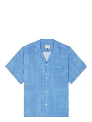 BATHER Cornflower Tonal Bandana Camp Shirt - Blue