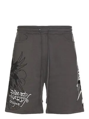 Ed Hardy Skull Fleece Short - Charcoal