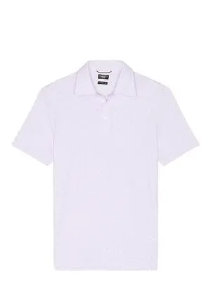 Faherty Brand Short Sleeve Movement Pique Polo In Pink - Lilac Summer Vines