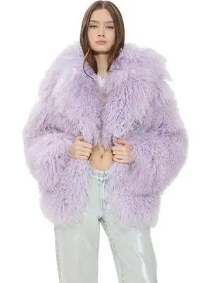 SPARKL Fur Coat - Purple