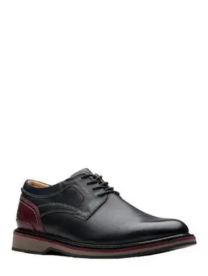 Clarks Monahan Plain Toe Oxford - Black Leather