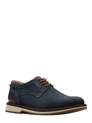 Clarks Monahan Plain Toe Oxford - Navy Nubuck