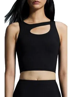 On Studio Cutout Crop Top - Black