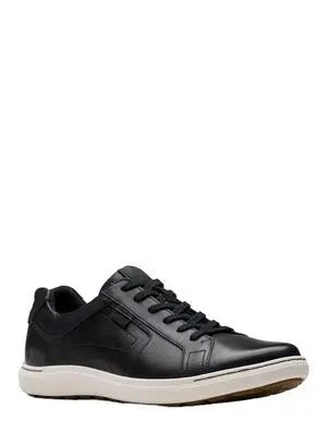Clarks Mapstone Lace-Up Leather Sneakers Black Leather