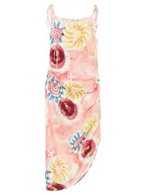 Scotch & Soda Abstract-print Maxi Dress - Pink