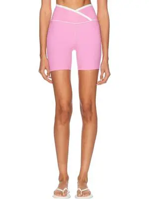 Year Of Ours Ribbed Veronica Short - Year Pink & White