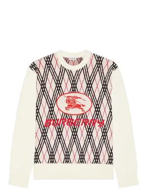 Burberry Ranger Crewneck Sweater - Chalk Argyle