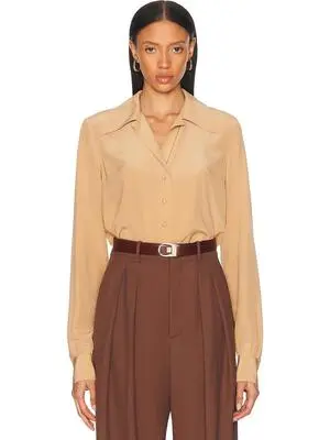 Saint Laurent Button Up Top - Beige Rose
