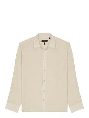Rag & Bone Finch Gauze Stripe Shirt In Grey - Silver