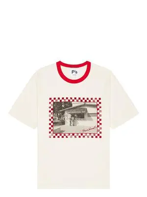 President's Malibu County T-shirt In White - Ecru & Red