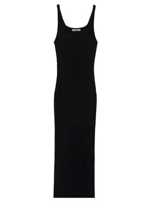 Prada Ribbed Midi Dress - Black