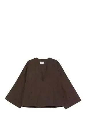 Attico V-neck Blouse - Brown