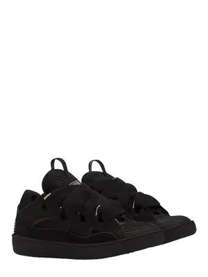 LANVIN Curb Leather Sneakers - Black