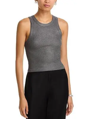Majestic Filatures Met Baby Rib Tank Top - Anthracite Chine