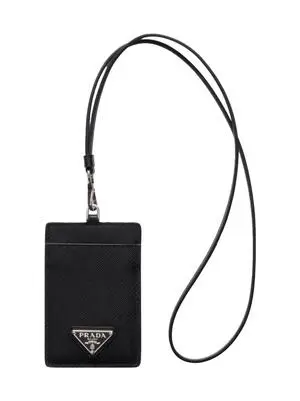 Prada Saffiano Leather Badge Holder - Black