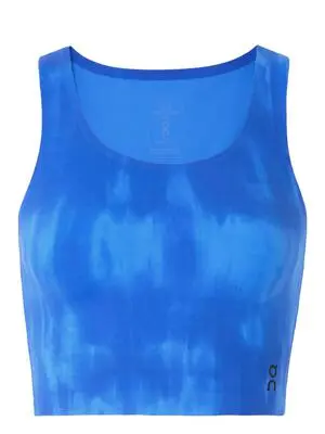 On Malibu Cropped Cutout Tie-dyed Tank - Blue