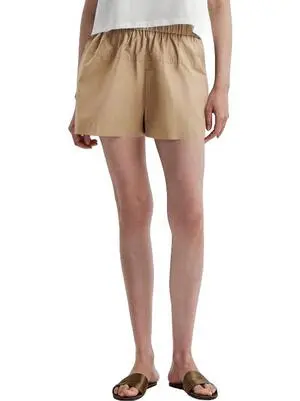A.L.C. Cotton Paperbag Waist Shorts - Desert Beige