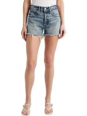 Moussy Vintage Ripped Denim Cutoff Shorts - Blue