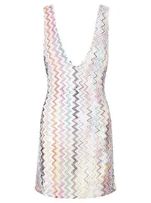 Missoni Zigzag-pattern Mini Dress - White