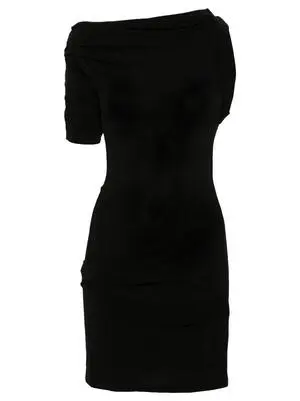 Jacquemus Asymmetric Neck Mini Dress - Black