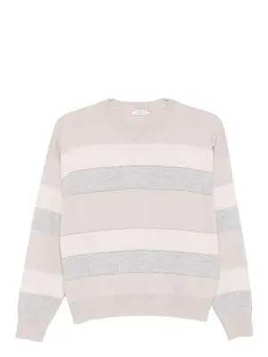 PESERICO Striped Crew Neck Sweater