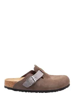 BIRKENSTOCK Suede Clogs Gray