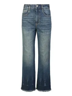 Stella McCartney Flared Crop Denim Jeans - Blue