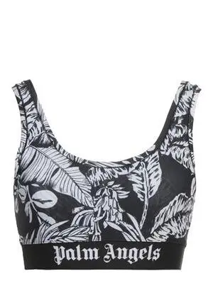 Palm Angels Floral-print Sports Top - Black