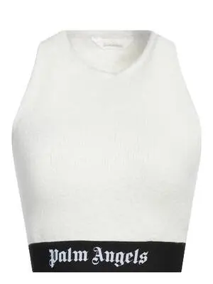 Palm Angels Knitted Crop Top - Off White