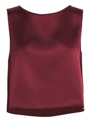 LESET Satin Tank Top - Burgundy