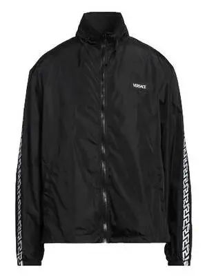 Versace Solid Color Windbreaker Jacket - Black