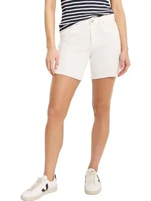 NIC+ZOE French Terry Denim-look Shorts - Paper White