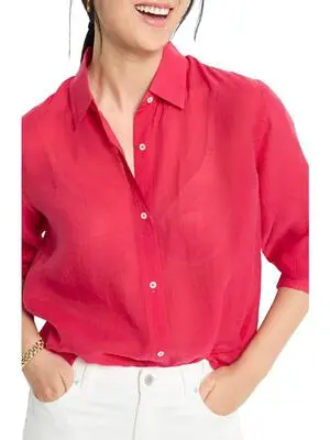 NIC+ZOE Breeze Button-up Shirt - Daiquiri