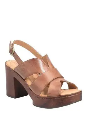 BØRN Nassau Slingback Platform Sandal - Brown Leather