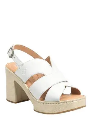 BØRN Nassau Slingback Platform Sandal - White Leather