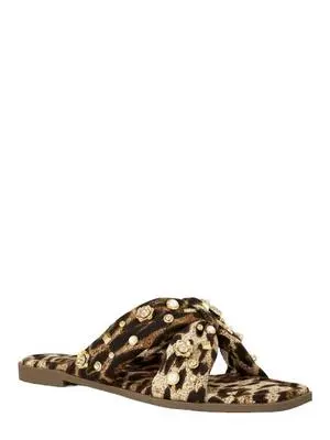 AZALEA WANG Ramsey Print Slide Sandal - Leopard