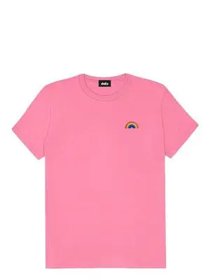 DALIX Rainbow Jersey Relaxed Tee - Charity Pink