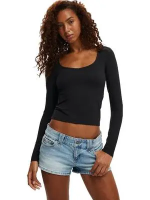 COTTON ON Hold Me Long Sleeve Top - Black