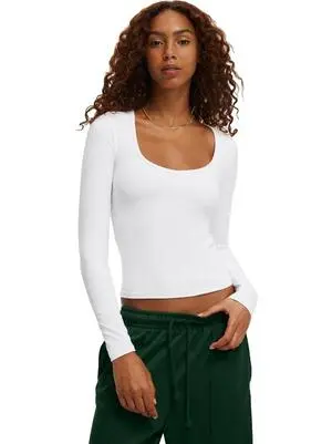 COTTON ON Hold Me Long Sleeve Top - White