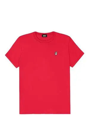 DALIX Peace Sign Relaxed Fit Tee - Red