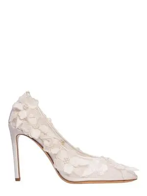ANNE BARGE La Rose Pump - White Satin