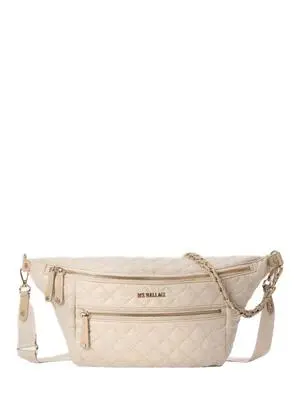 Mz Wallace Crosby Quilted Nylon Convertible Sling Bag - Buff