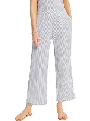 NIC+ZOE Pinstripe Gauze Ankle Pants - Indigo Multi