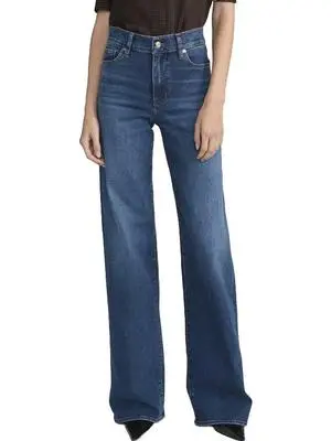 FRAME Long Le Slim Palazzo High-Waist Wide-Leg Jeans Solace
