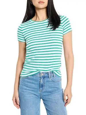 NIC+ZOE Striped T-Shirt Green Multi